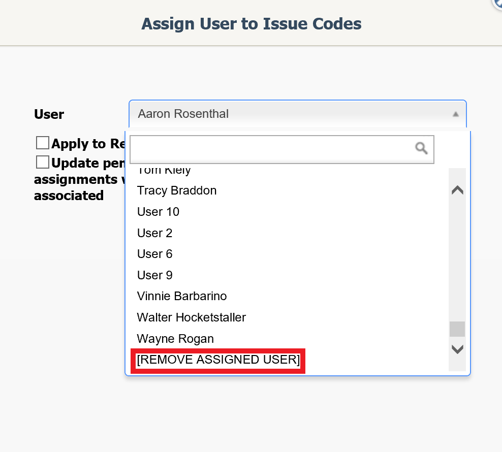 Mass Update Assigned User